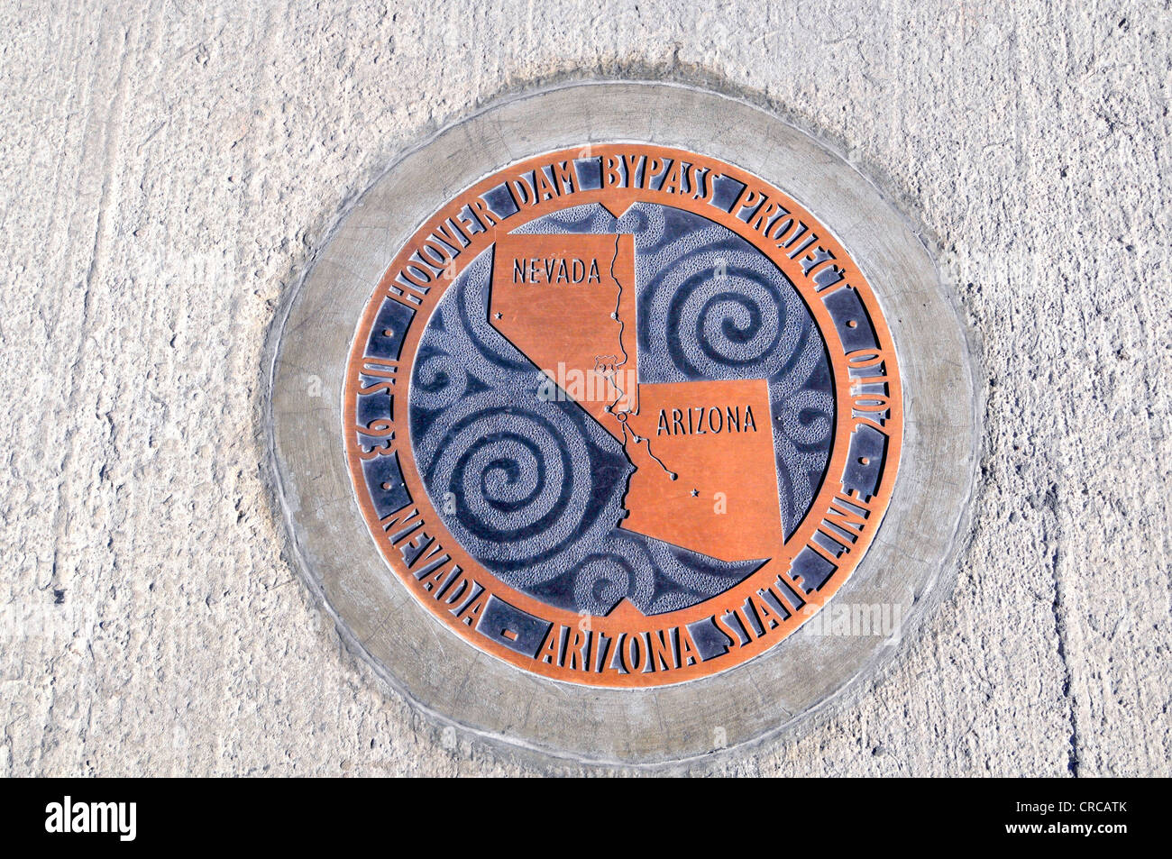 State Line Marker Arizona Nevada at Hoover Dam Stock Photo - Alamy