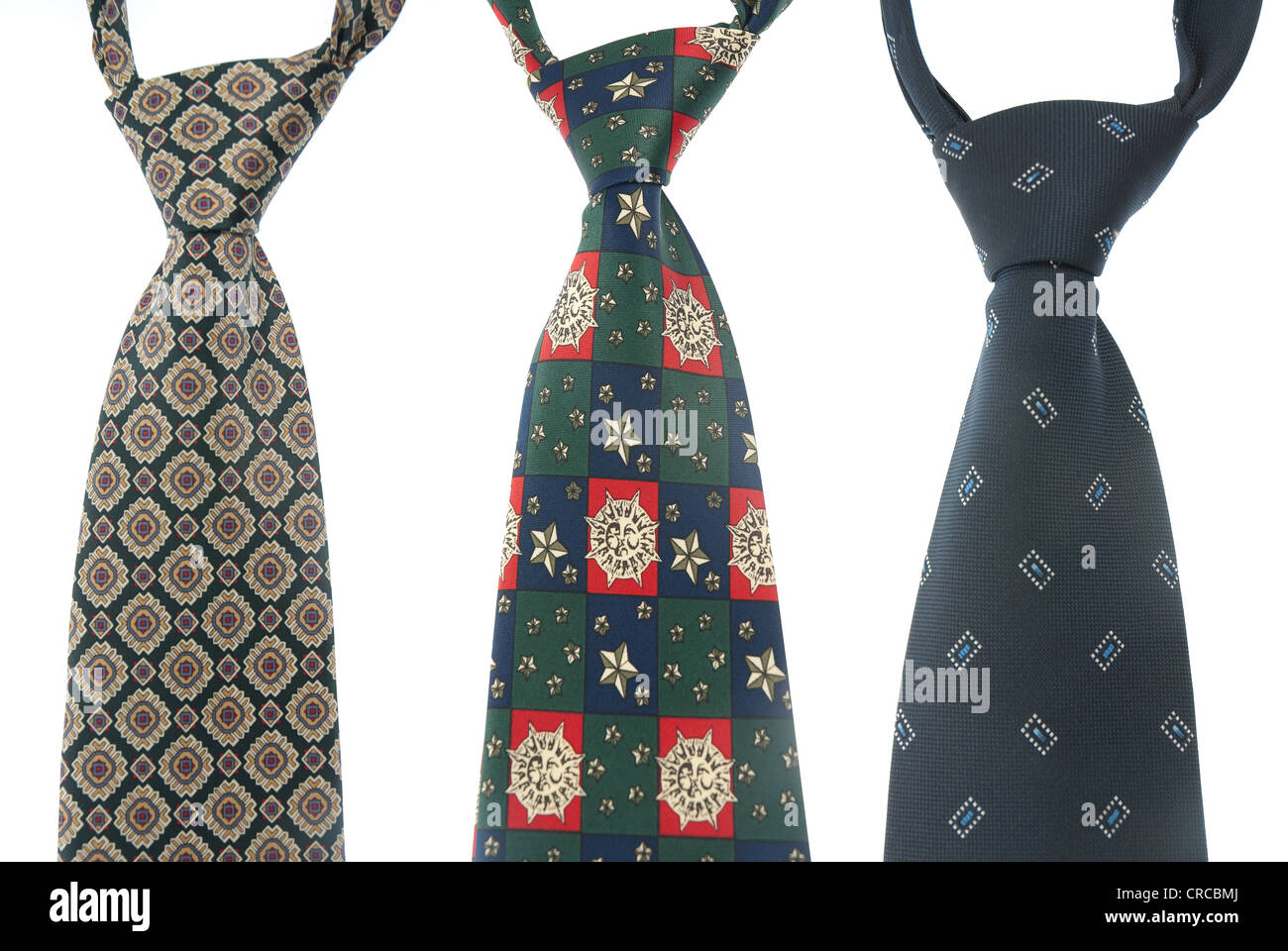 Three ties isolated on white background Stock Photo - Alamy