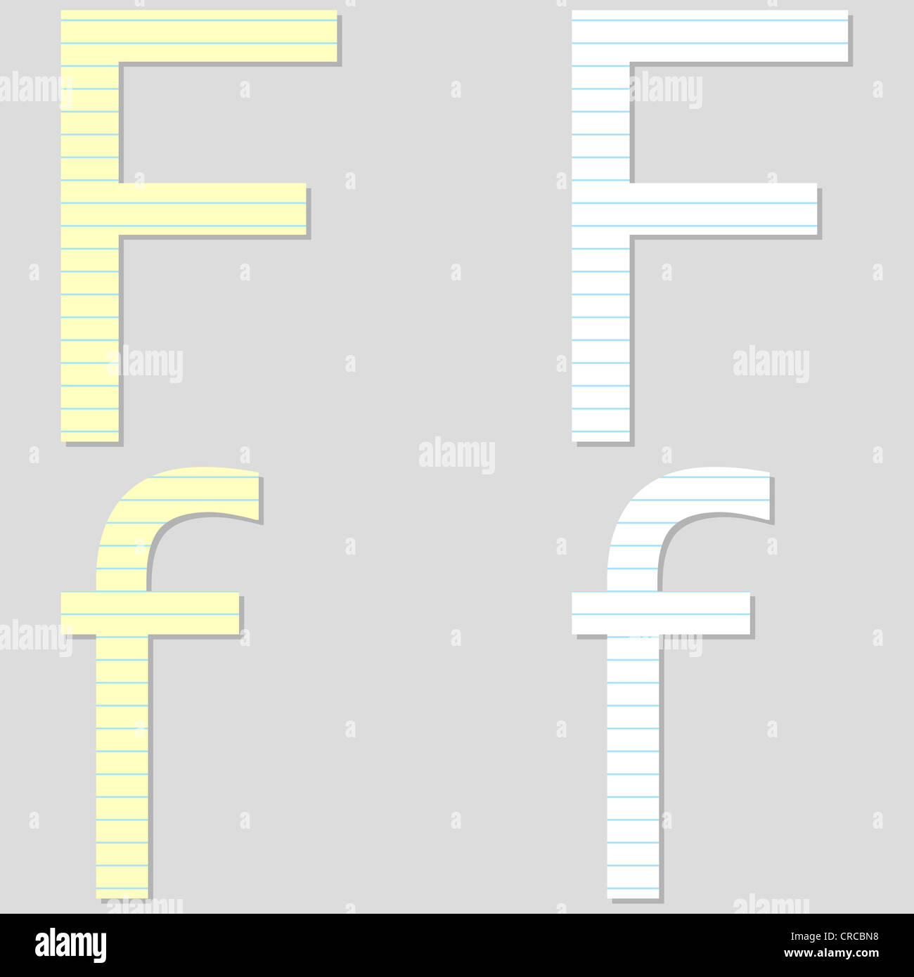 Paper Font Set Letter F Stock Photo - Alamy