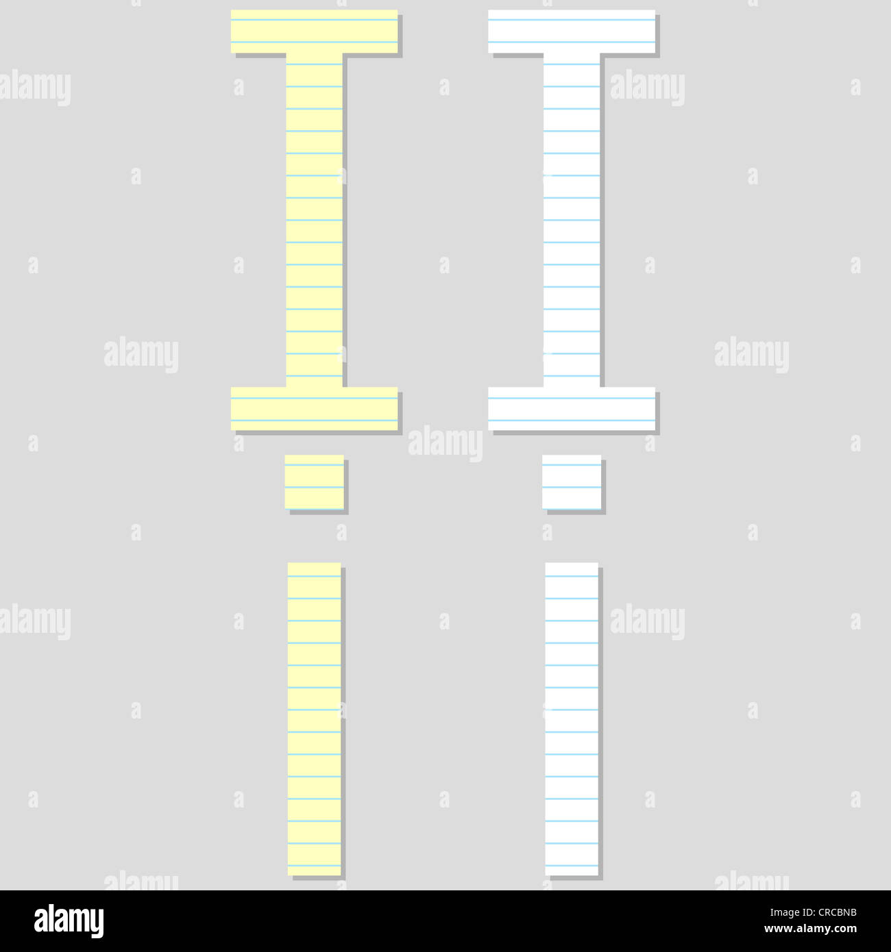 Paper Font Set Letter I Stock Photo - Alamy