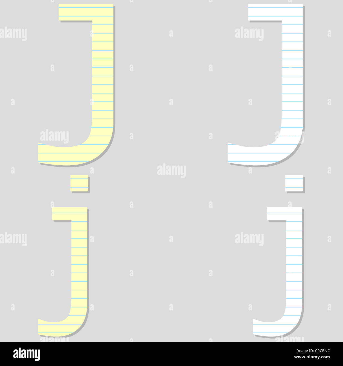 Paper Font Set Letter J Stock Photo - Alamy