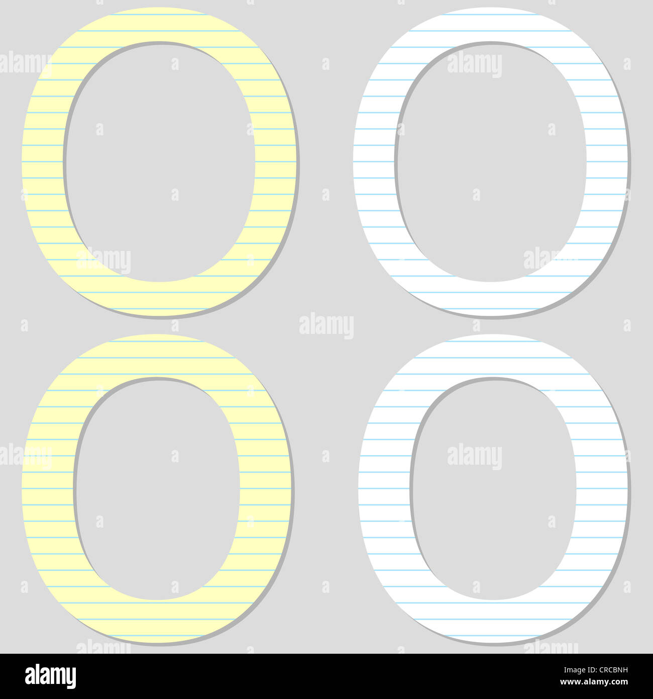 Paper Font Set Letter O Stock Photo - Alamy