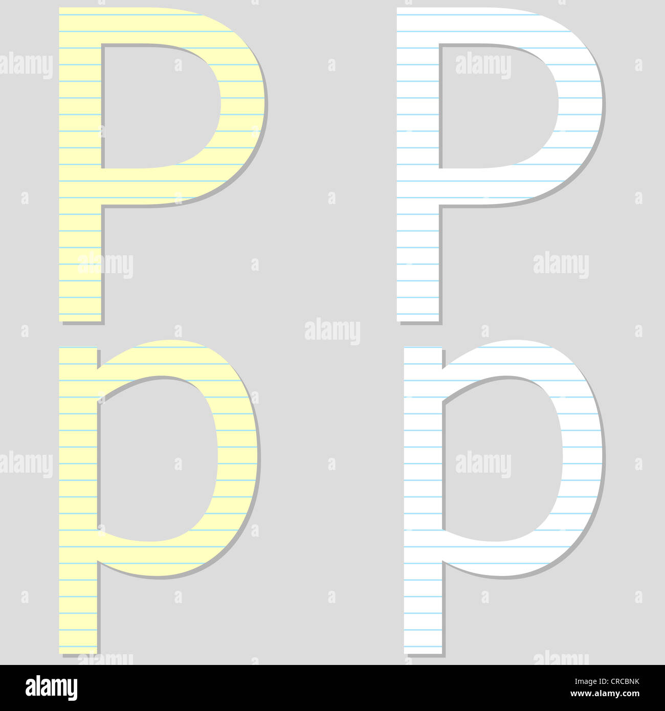 Paper Font Set Letter P Stock Photo - Alamy