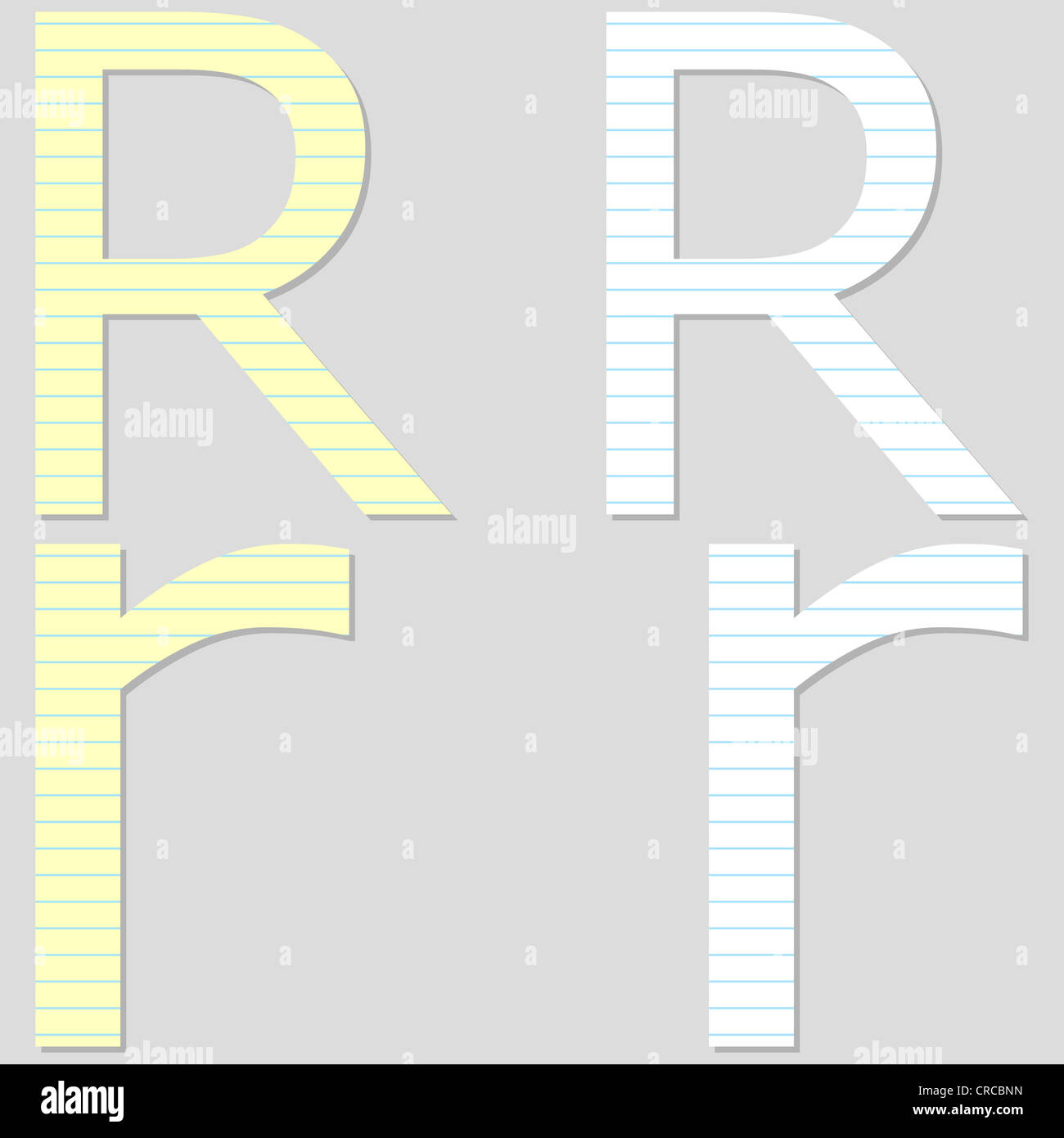 Paper Font Set Letter R Stock Photo - Alamy