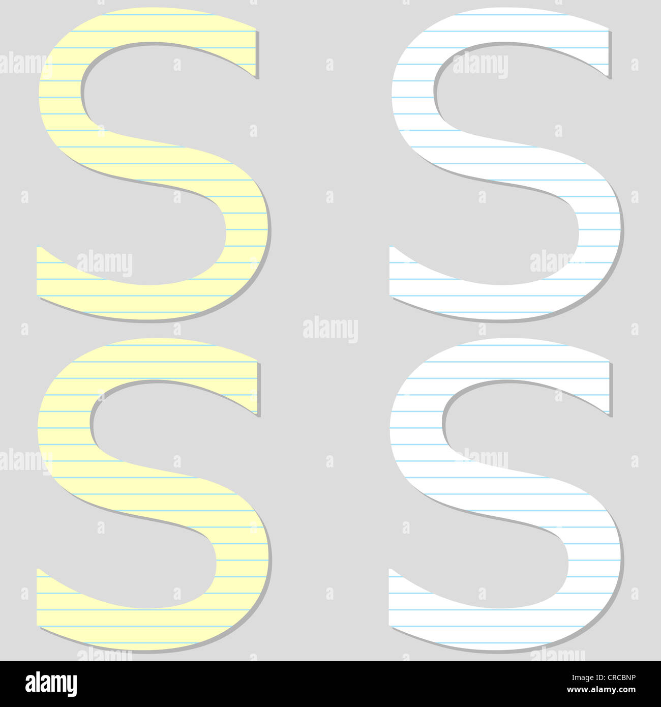 Paper Font Set Letter S Stock Photo - Alamy