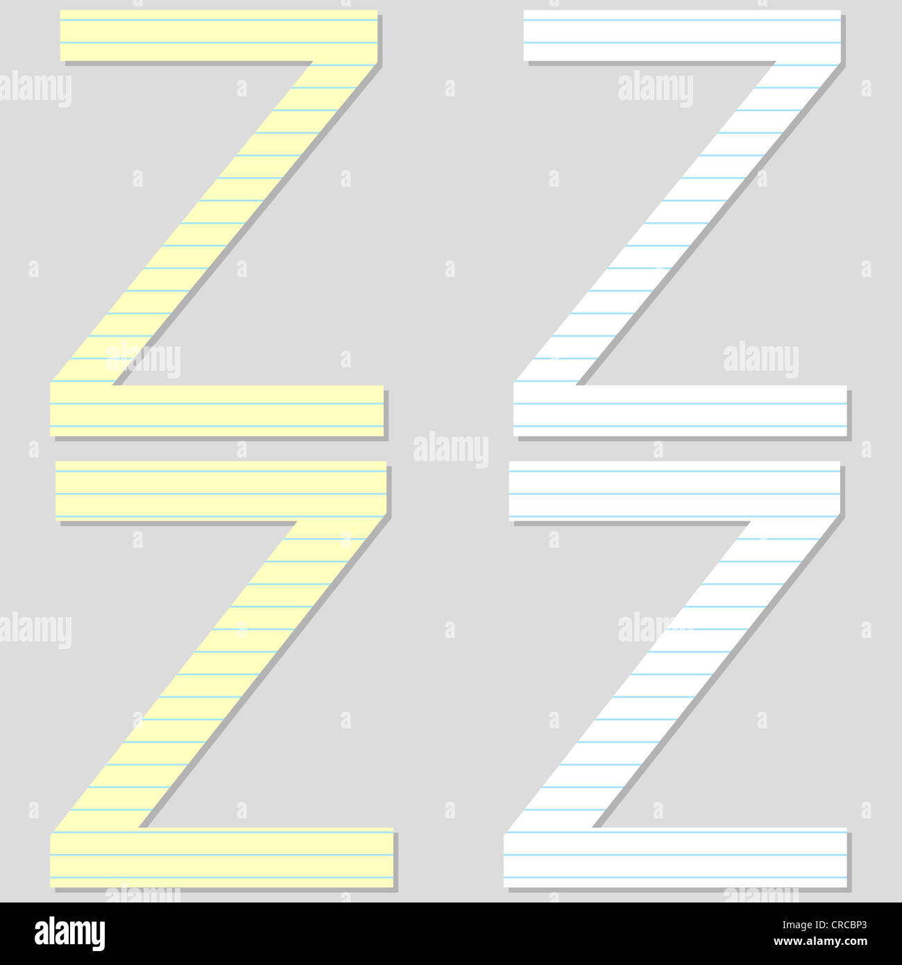 Paper Font Set Letter Z Stock Photo - Alamy