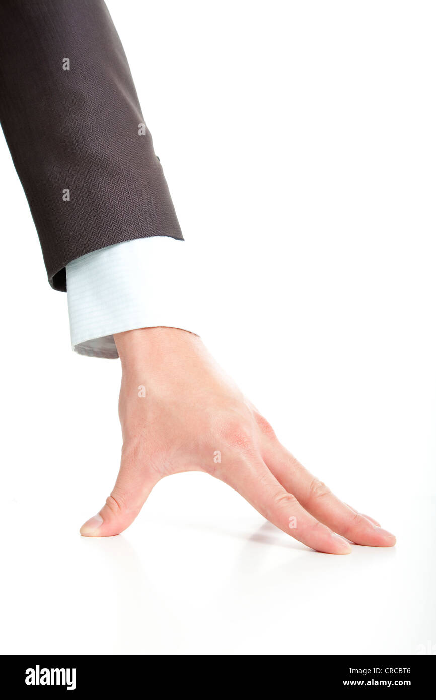 close up of businessman 's hand put on the floor Stock Photo - Alamy