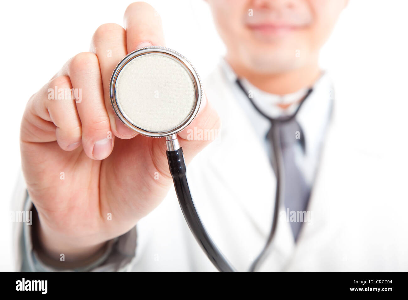 smiling Doctor holding stethoscope Stock Photo - Alamy