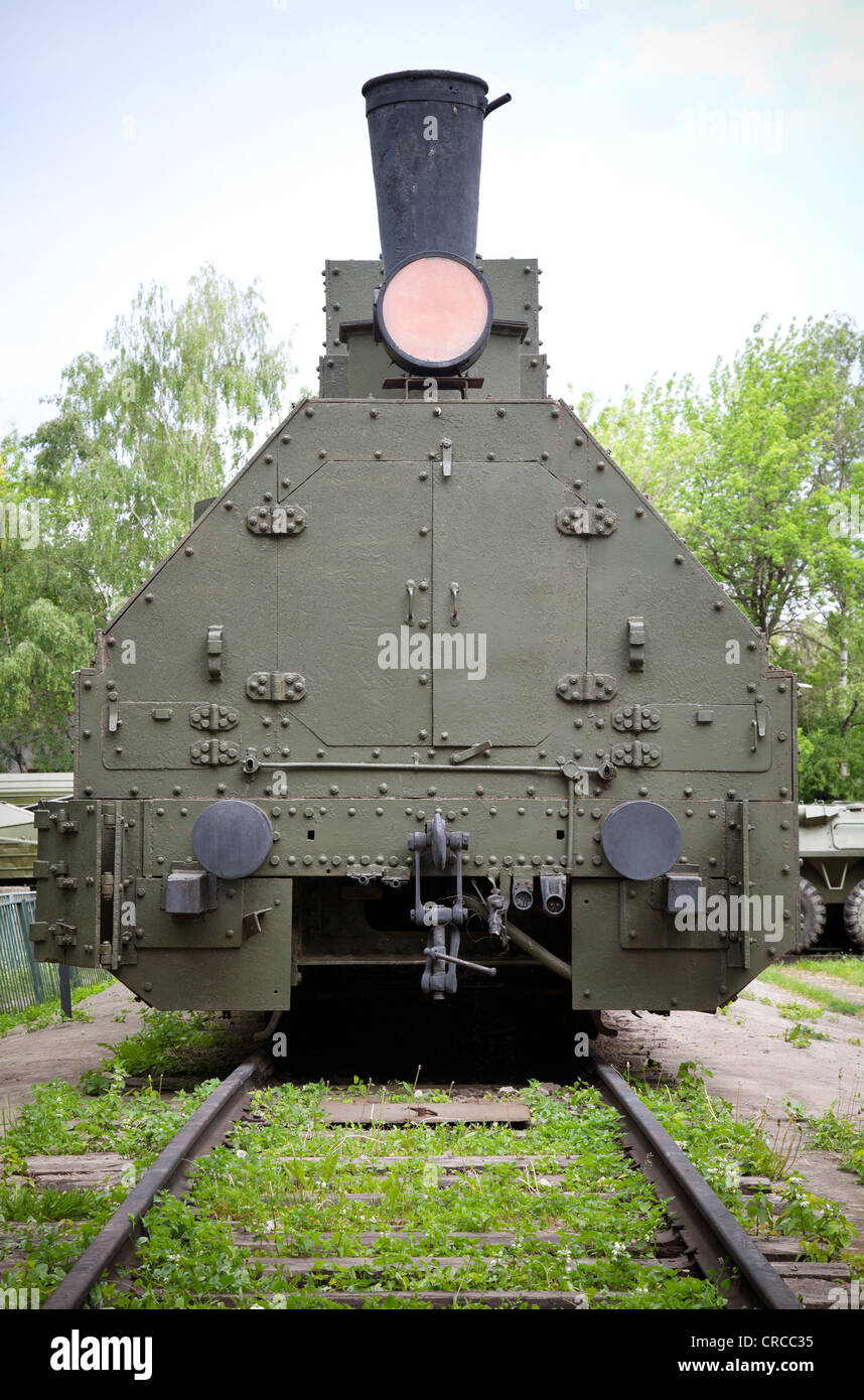 Front view of the old Soviet armored train from WWII period Stock Photo ...