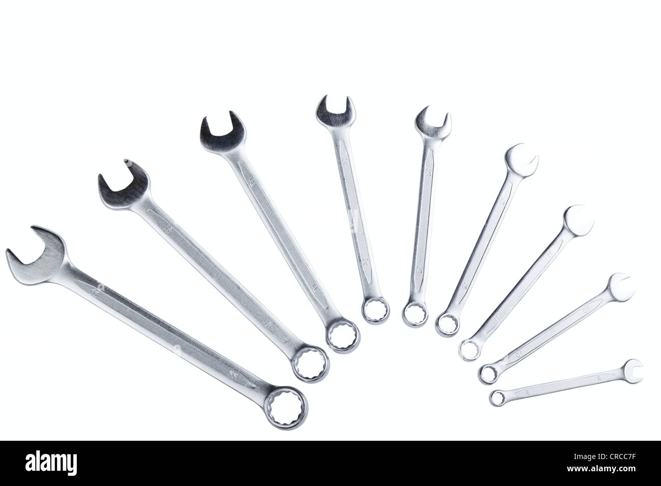 set of wrenches isolated on a white background Stock Photo - Alamy