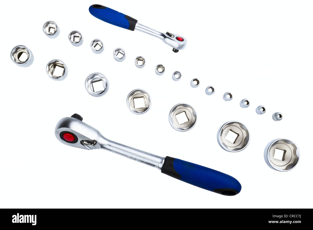 set of socket wrenches isolated on a white background Stock Photo - Alamy