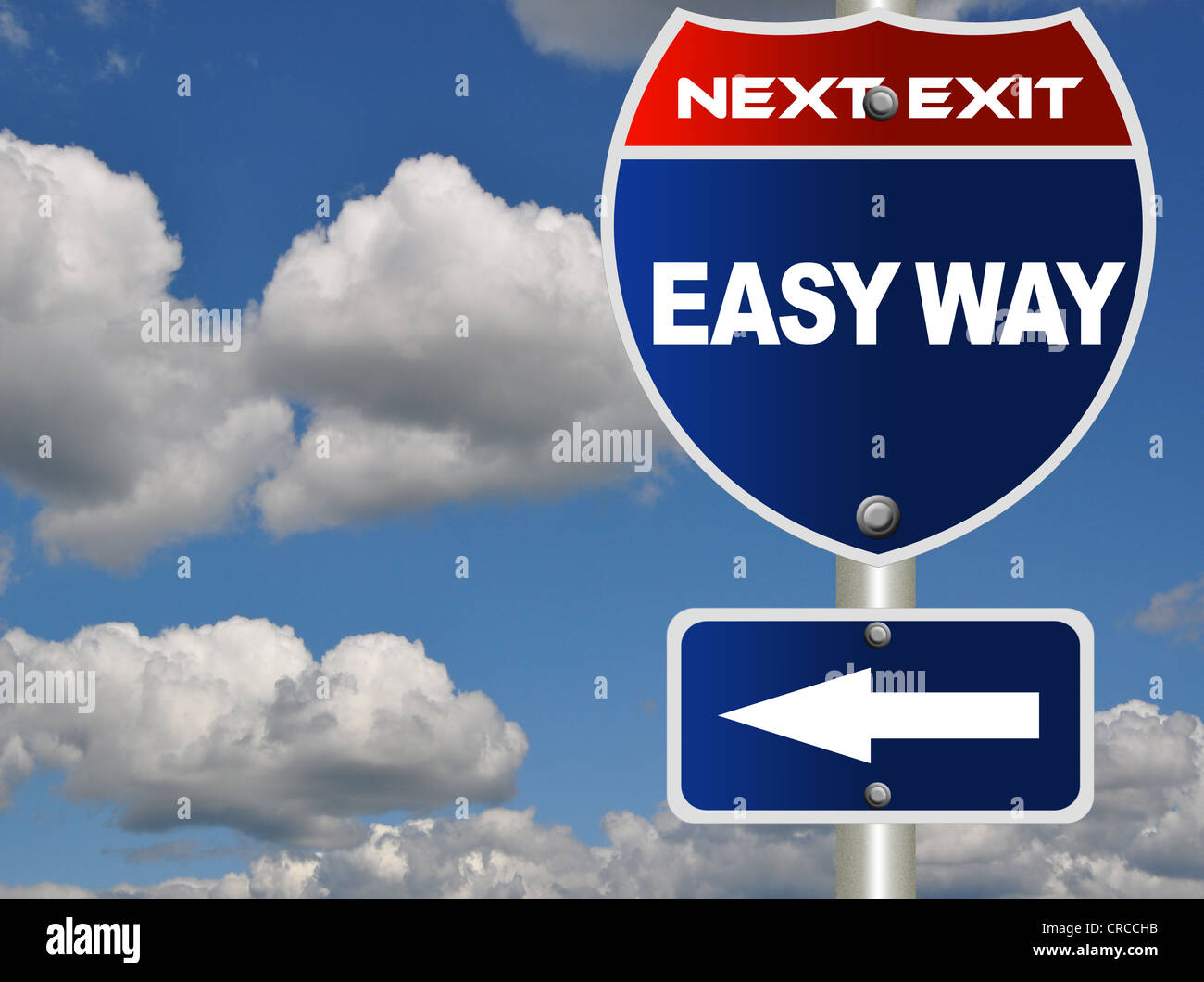 Easy way road sign Stock Photo - Alamy