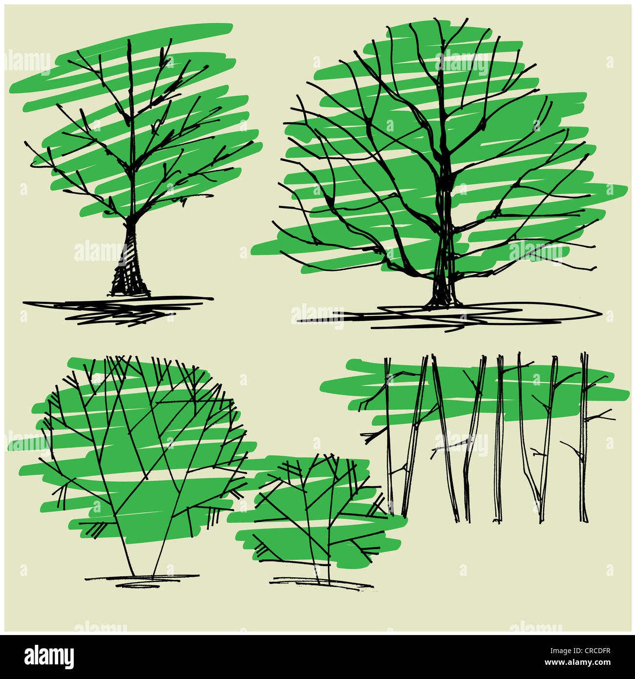 Art trees graphic background Stock Photo - Alamy