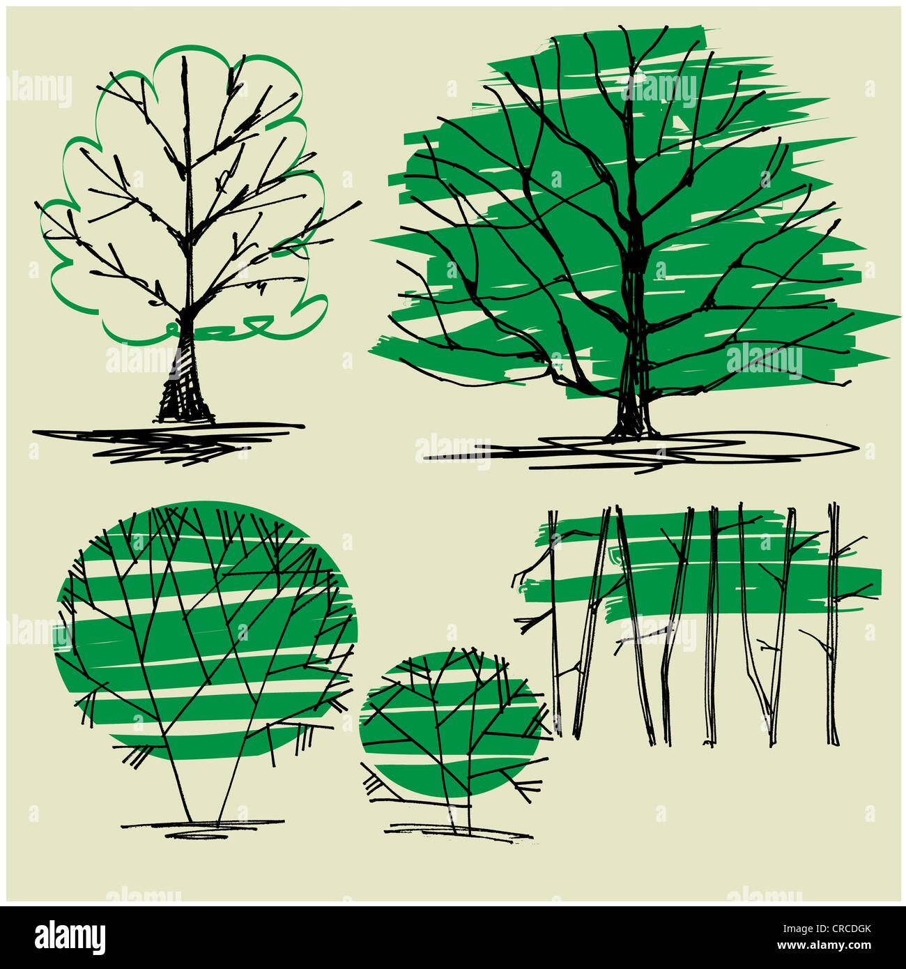 Art trees graphic background Stock Photo - Alamy
