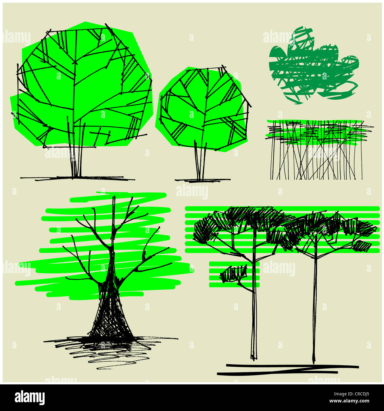 Art trees graphic background Stock Photo - Alamy