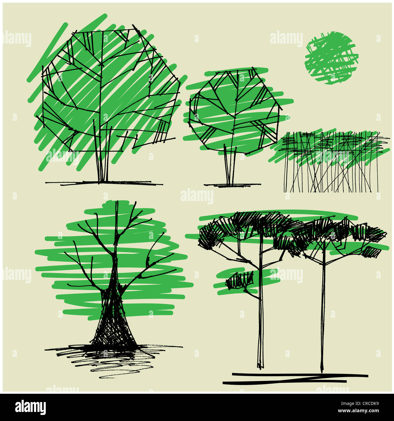 Art trees graphic background Stock Photo - Alamy