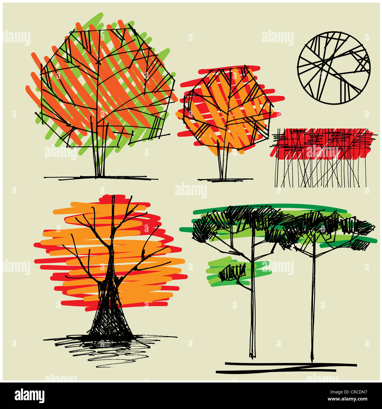 Art trees graphic background Stock Photo - Alamy