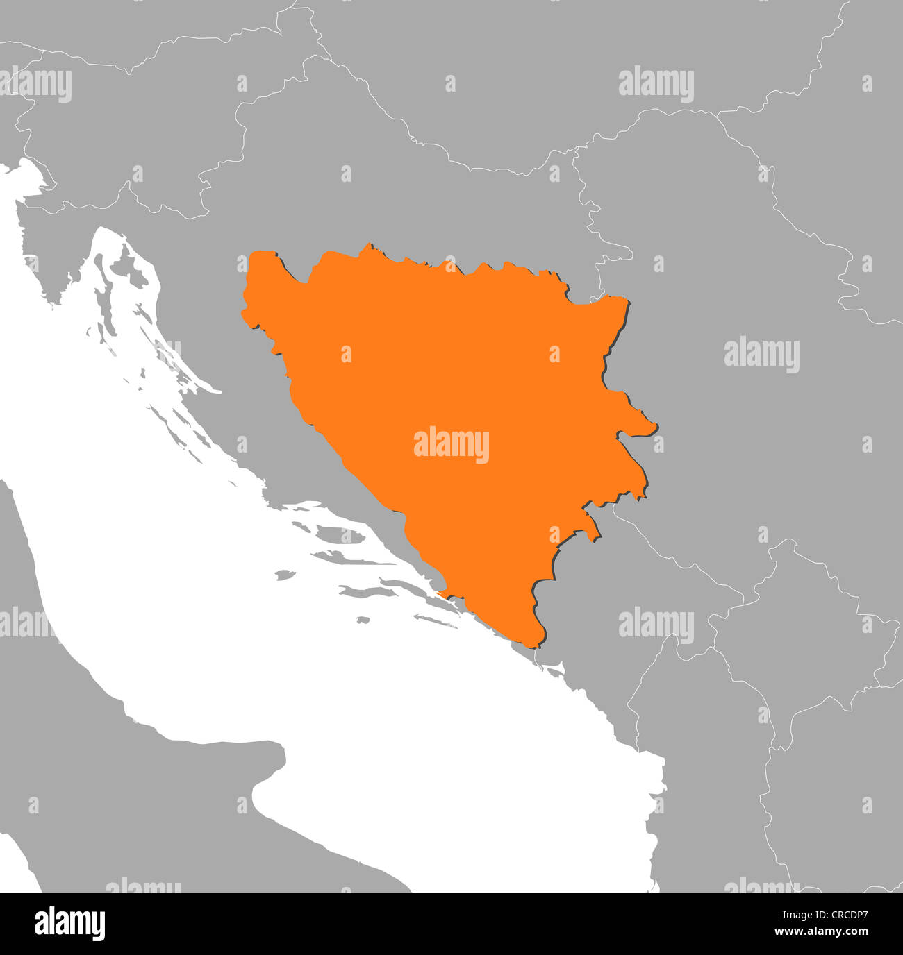 Political map of Bosnia and Herzegovina with the several cantons Stock ...