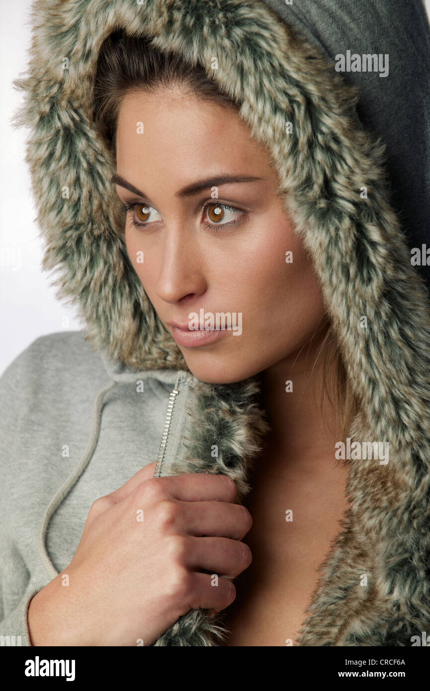 Fur hood coats hi-res stock photography and images - Alamy