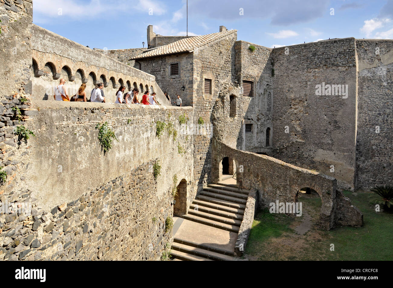 Castello Odescalchi, fortress, courtyard, Bracciano, Lazio, Italy ...