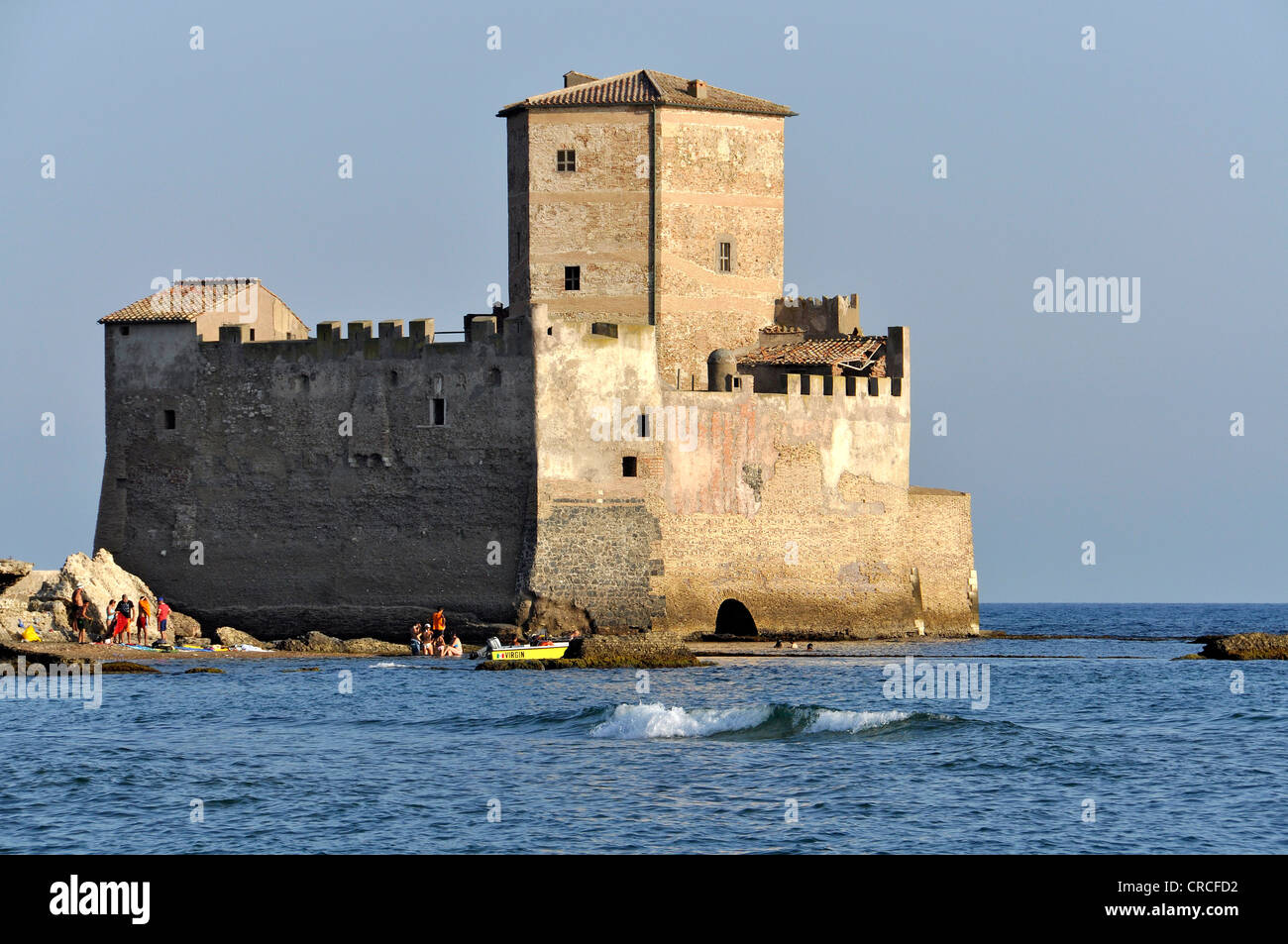Torre Astura, medieval fortress, 10th Century, Tyrrhenian Sea near ...
