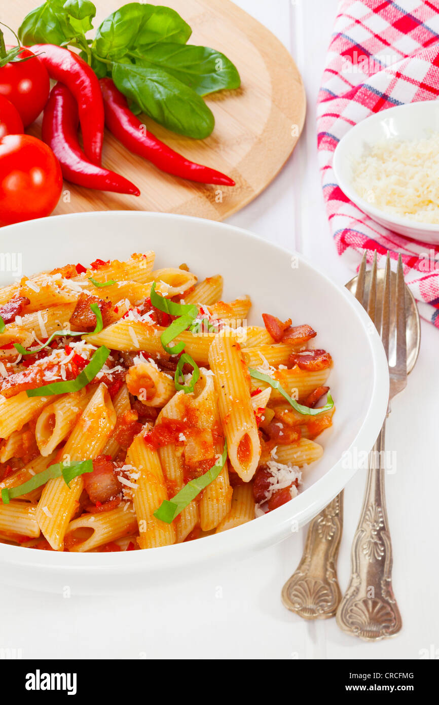 Pasta Arabbiata. or Angry Pasta, so called because of the chilles used ...