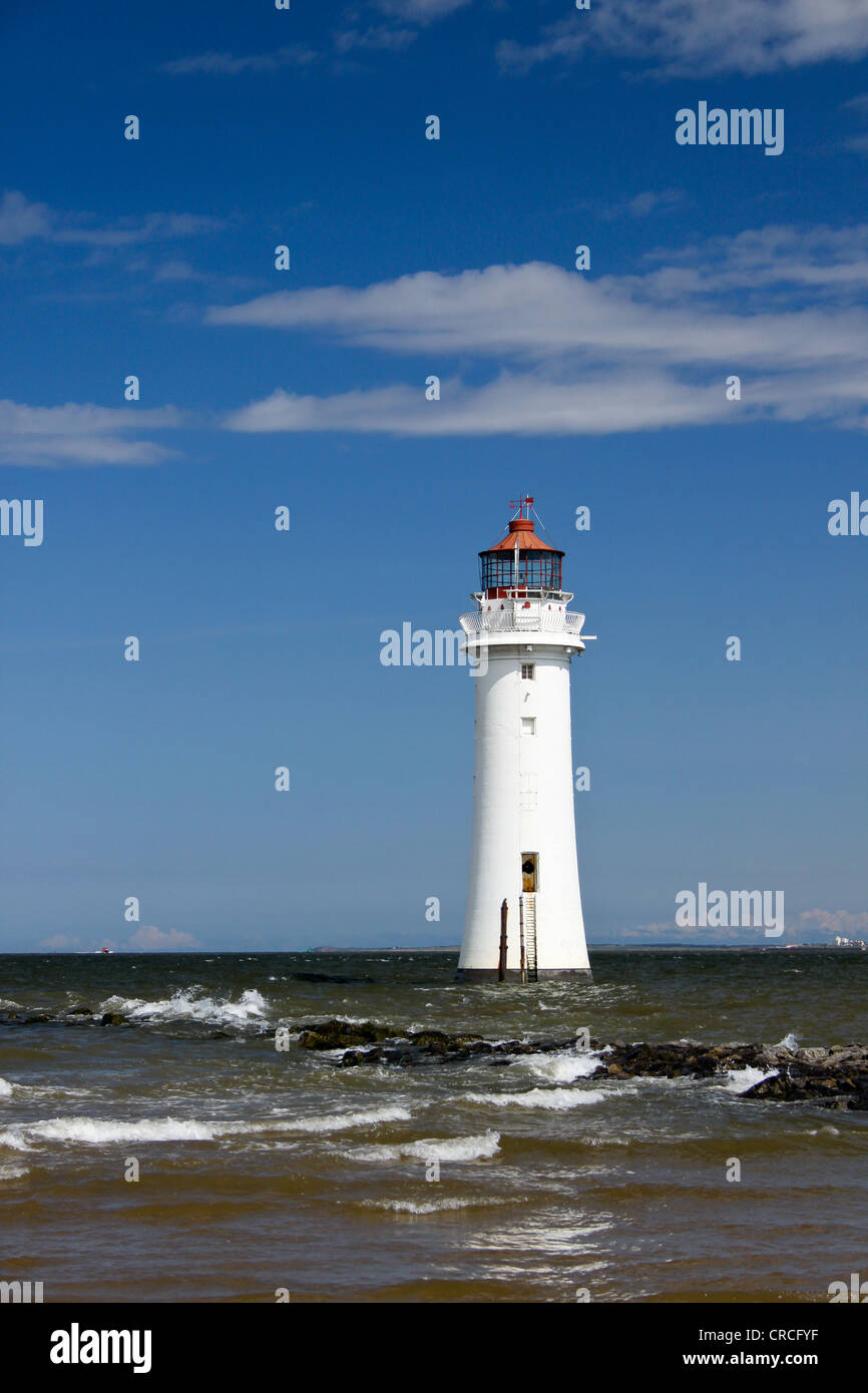 New Brighton lighthouse at high tide Stock Photo - Alamy
