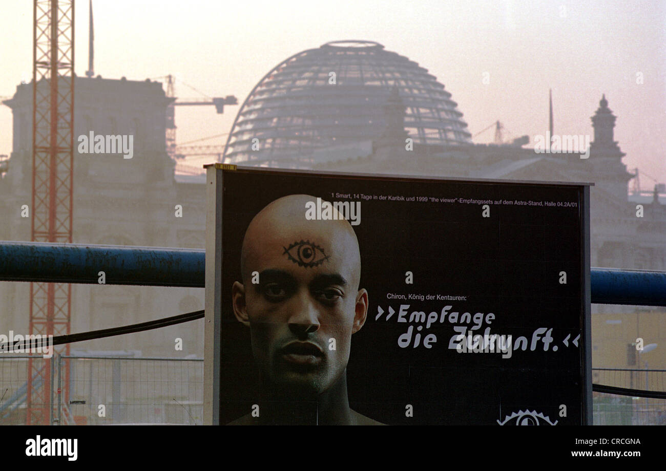 Berlin, advertising poster in the Reichstag Stock Photo - Alamy
