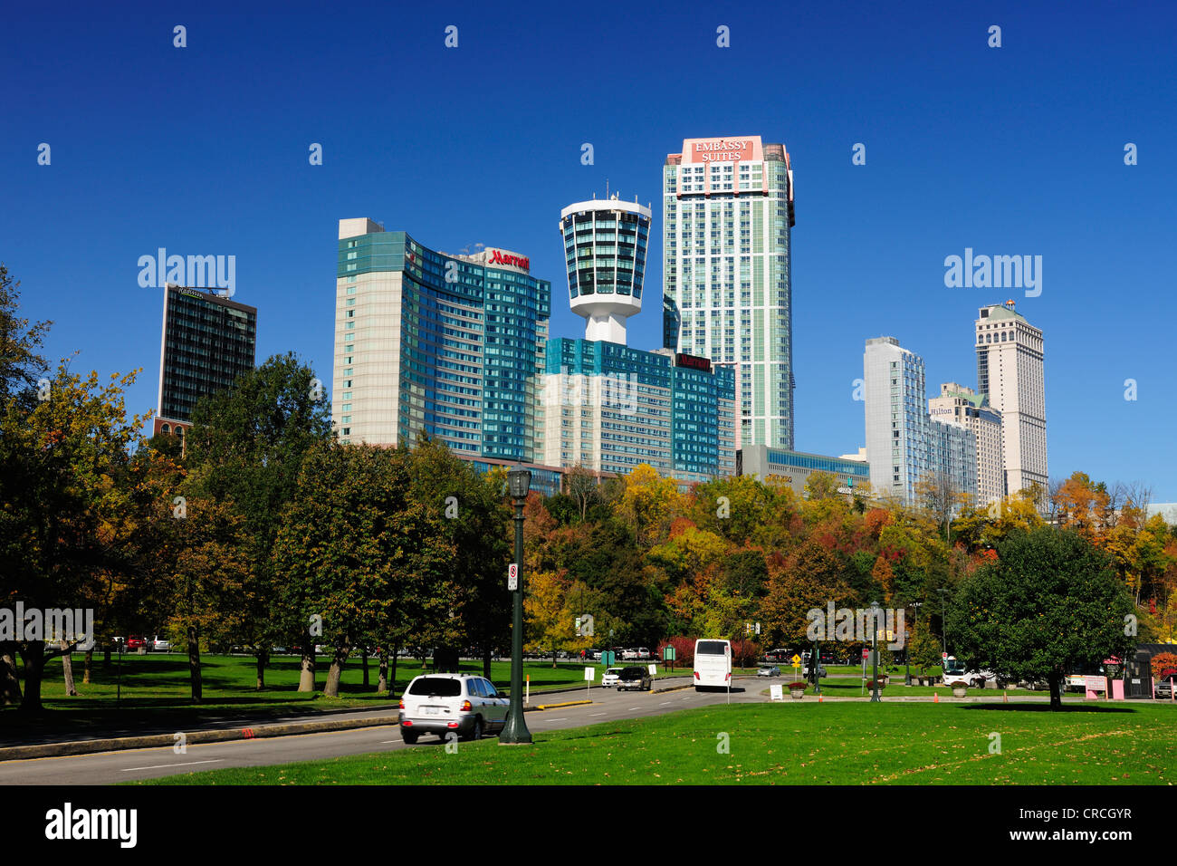 The hotels on the Canadian side of the Niagara Falls, Niagara Falls ...