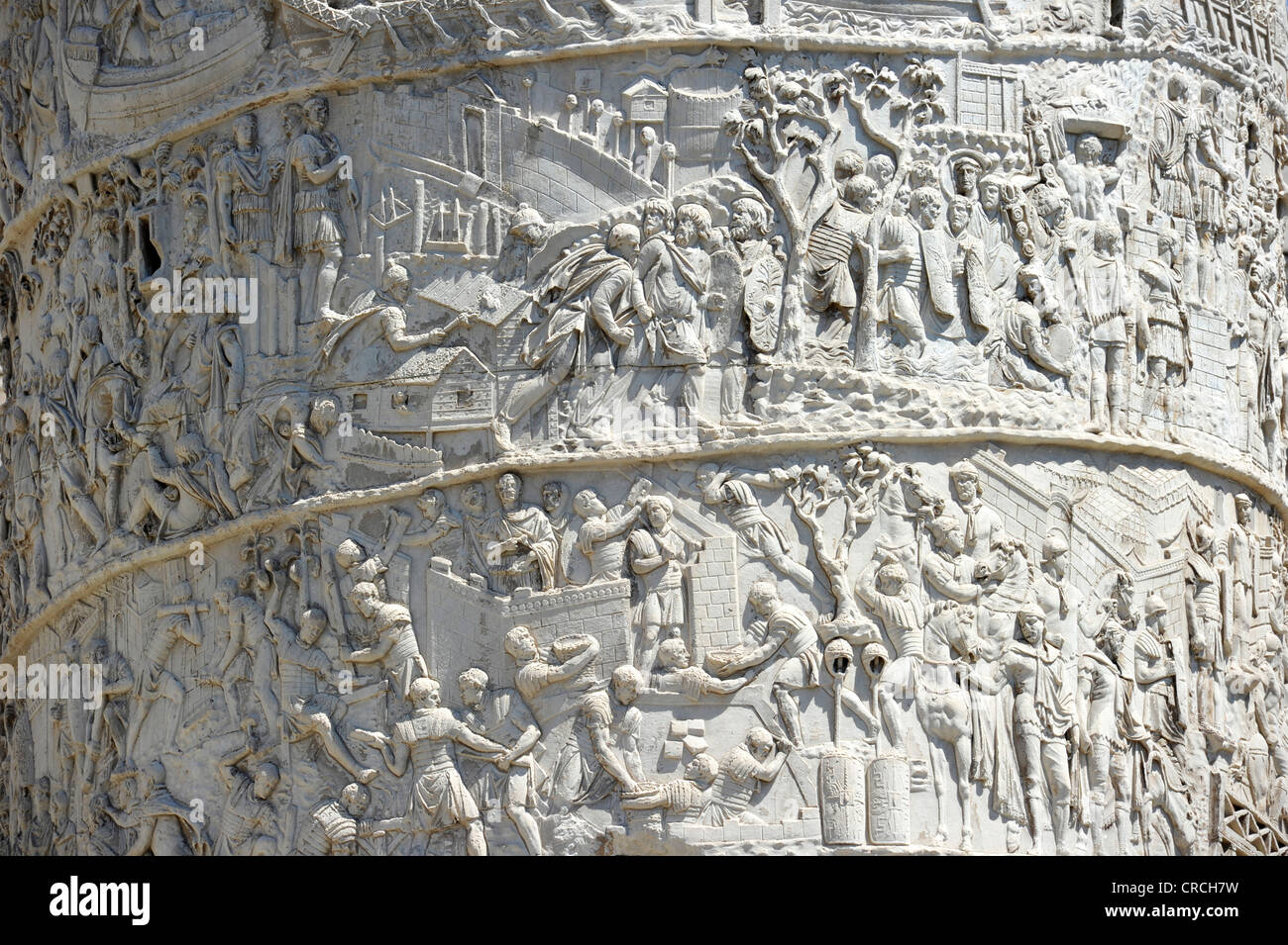 Trajan's Column with depictions of war in a relief band, Trajan's Forum ...