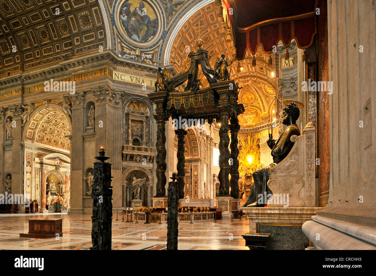 St. Peter's baldachin, Bernini's baldachin above the papal altar and a ...