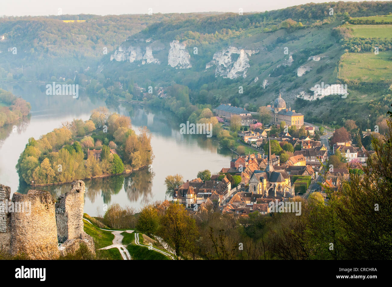 FRANCE, NORMANDY, LES ANDELYS, CHATEAU GAILLARD, RIVER SEINE, Eure Stock Photo - Alamy