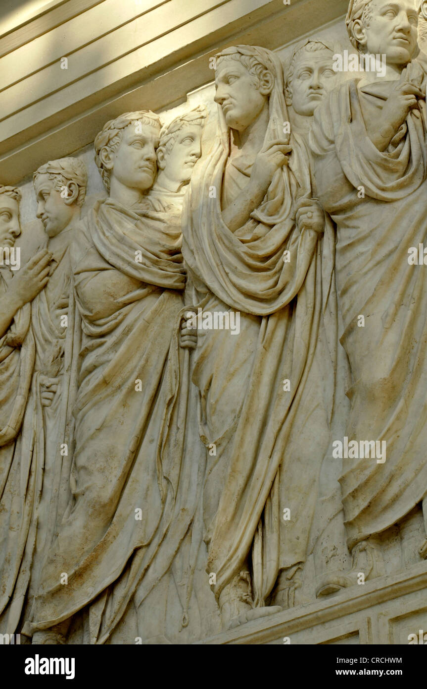 Relief frieze procession, ruling family, senators, peace altar Ara ...