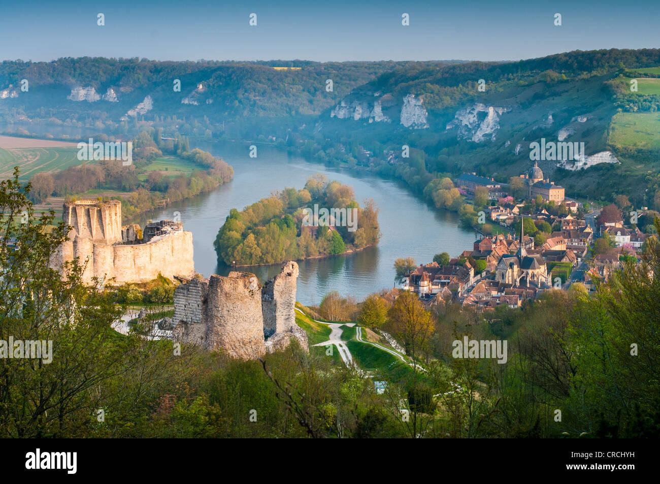 FRANCE, NORMANDY, LES ANDELYS, CHATEAU GAILLARD, RIVER SEINE, Eure Stock Photo - Alamy