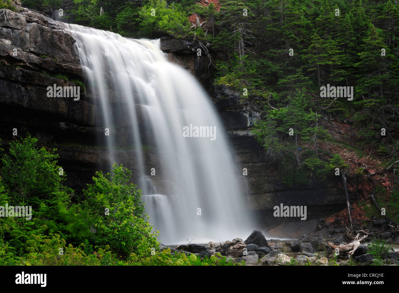 Waterfall near Cape St. George, Port au Port Peninsula, Newfoundland ...