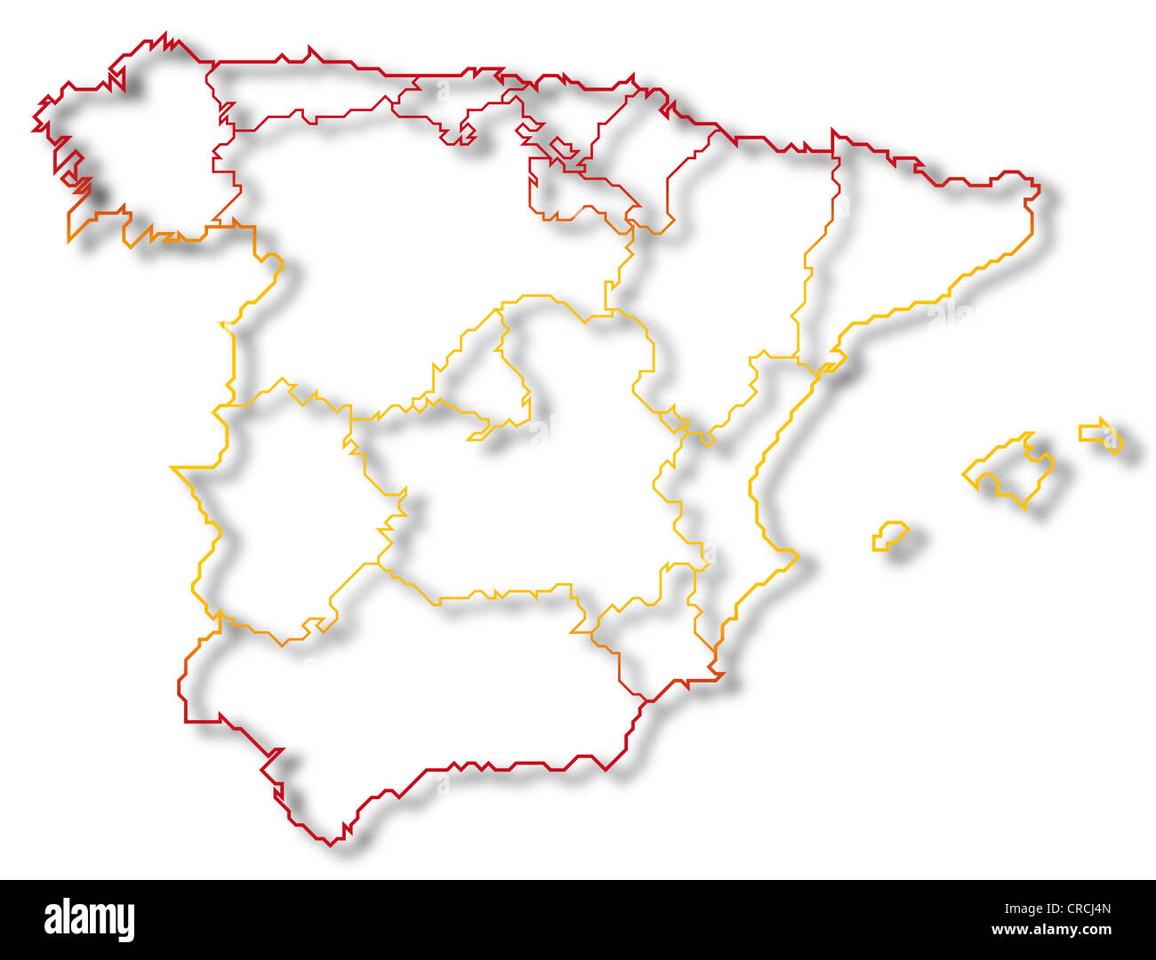 Political map of Spain with the several regions Stock Photo - Alamy