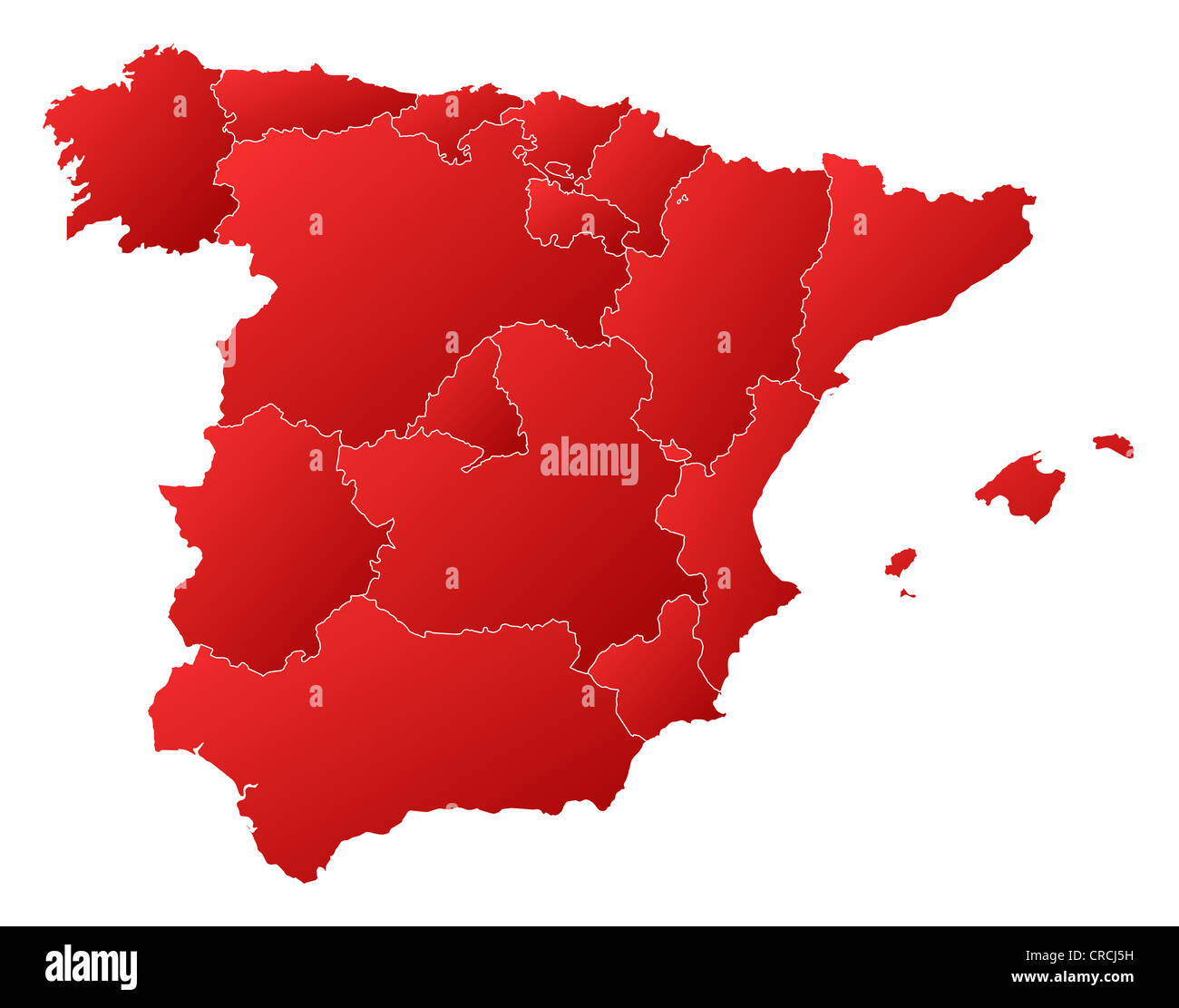 Political map of Spain with the several regions Stock Photo - Alamy