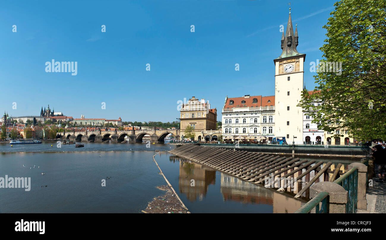 Panorama, Lesser Town, Mala Strana, with ue Castle, Hradcany, Old Town ...