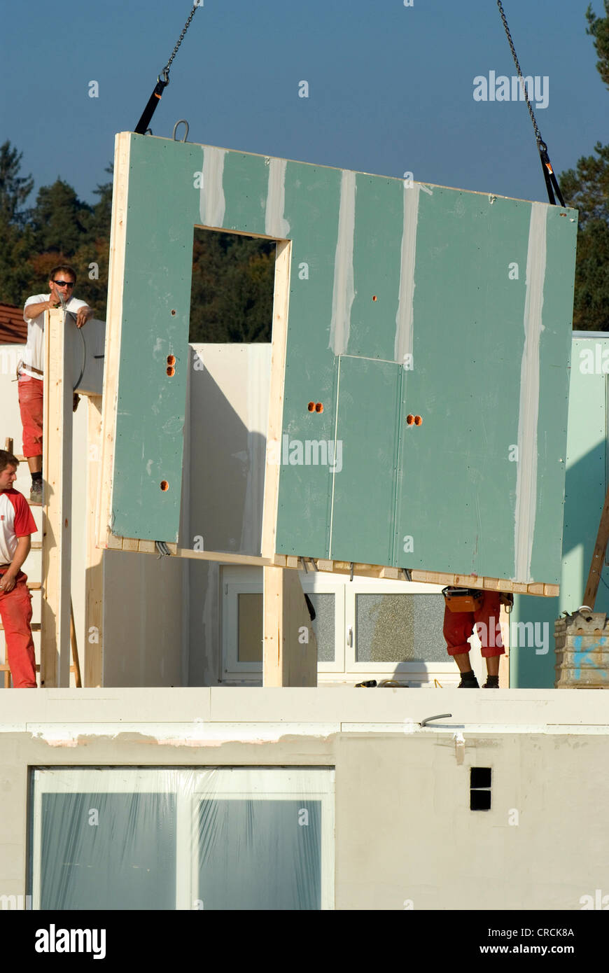 building lot, prefabricated house Stock Photo - Alamy