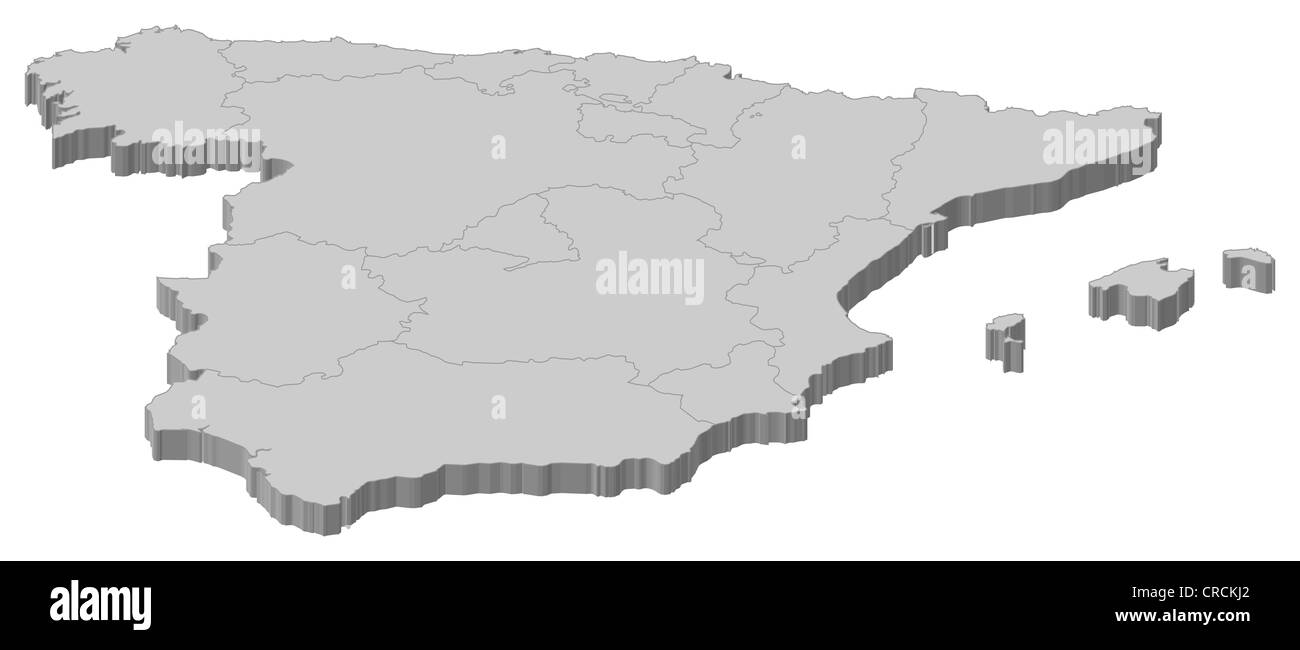 Simple outline map of spain with Black and White Stock Photos & Images ...