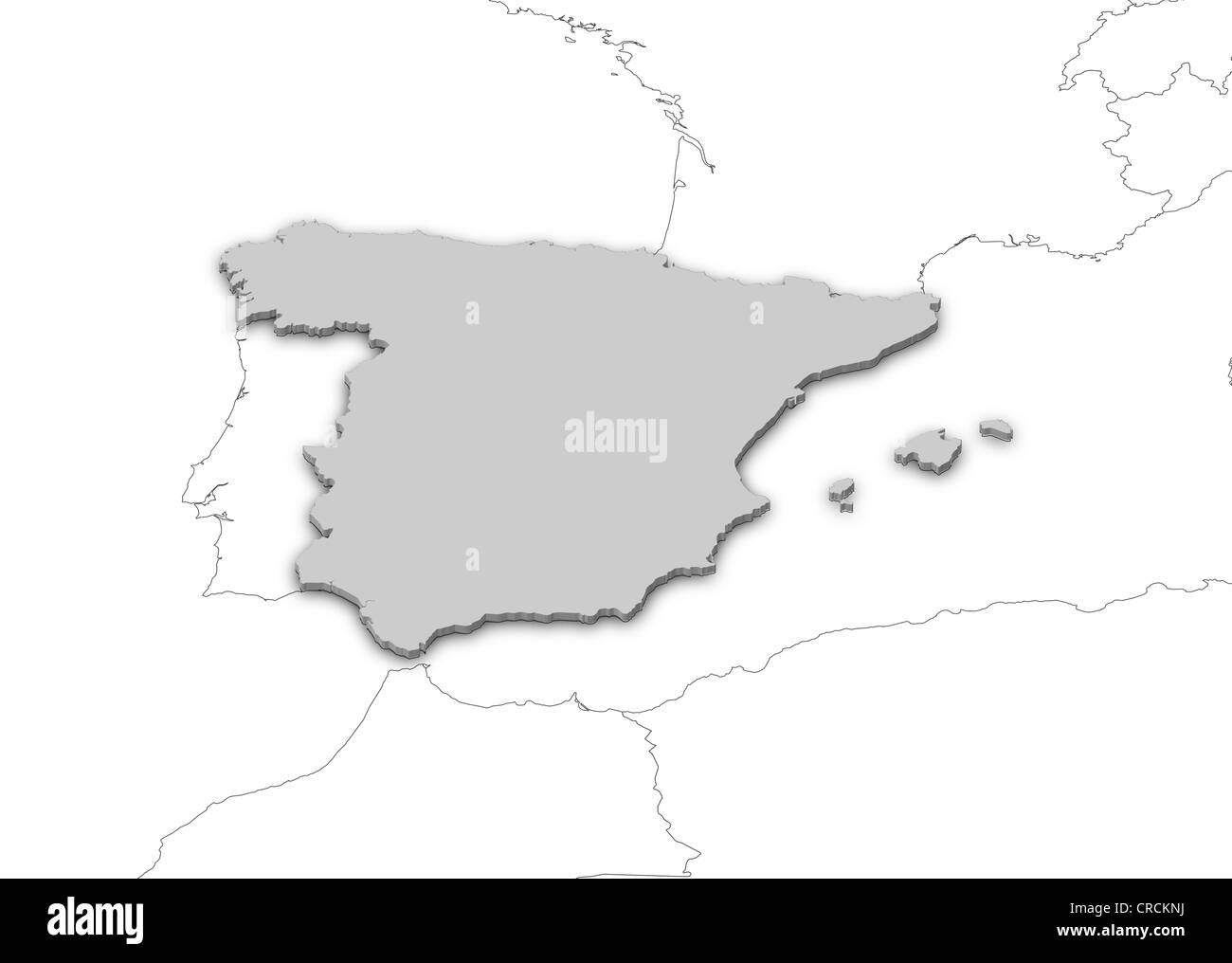 Political map of Spain with the several regions Stock Photo - Alamy