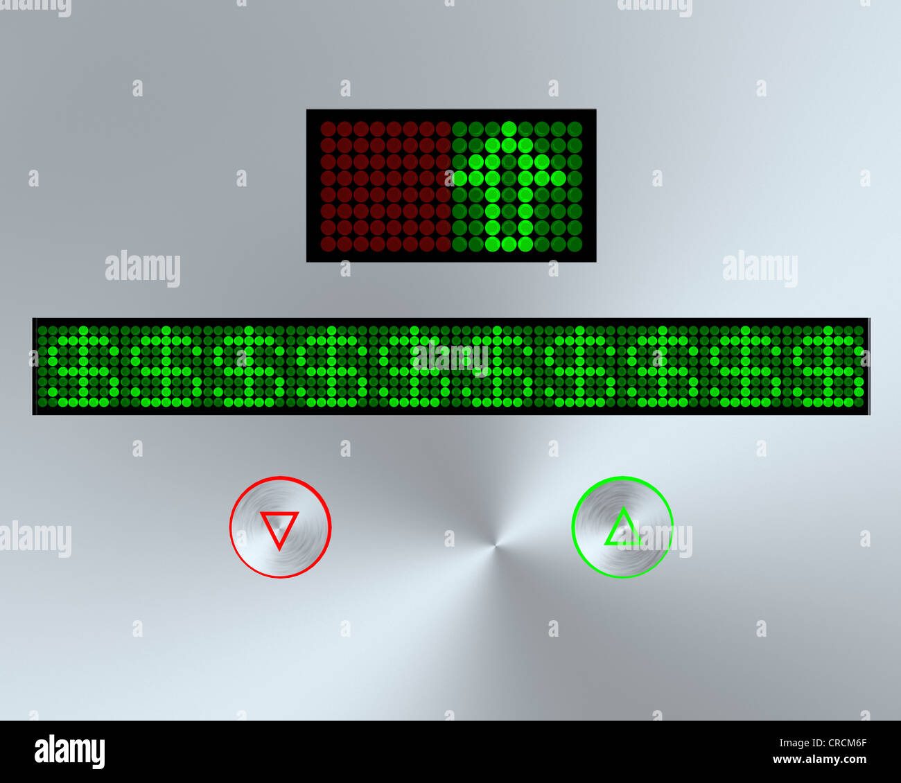 Display, US-dollar signs, arrow pointing upwards, symbolic image for ...