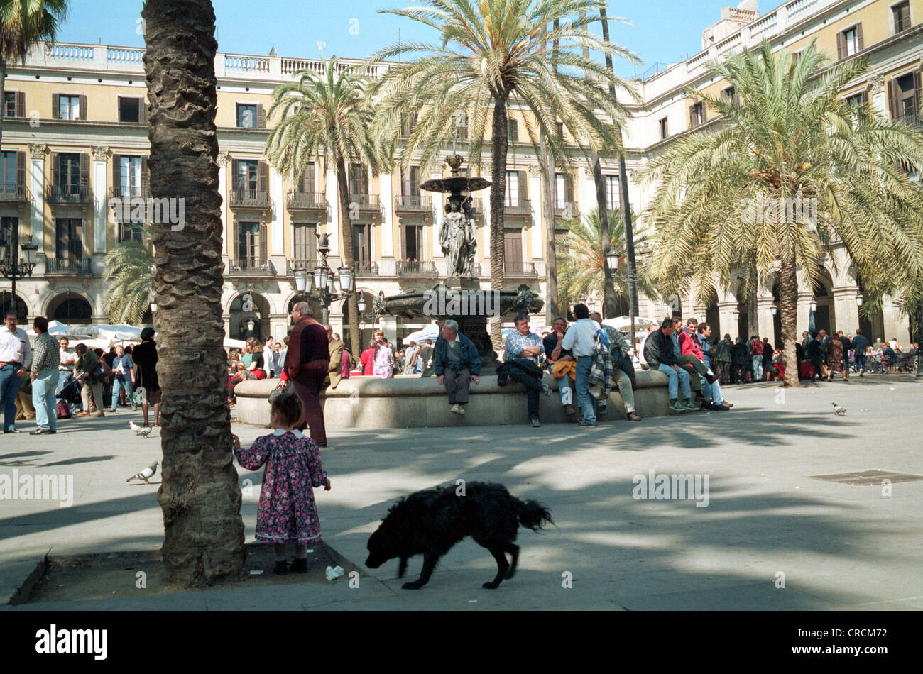 Spain, Placa Reial in Barcelona Stock Photo - Alamy
