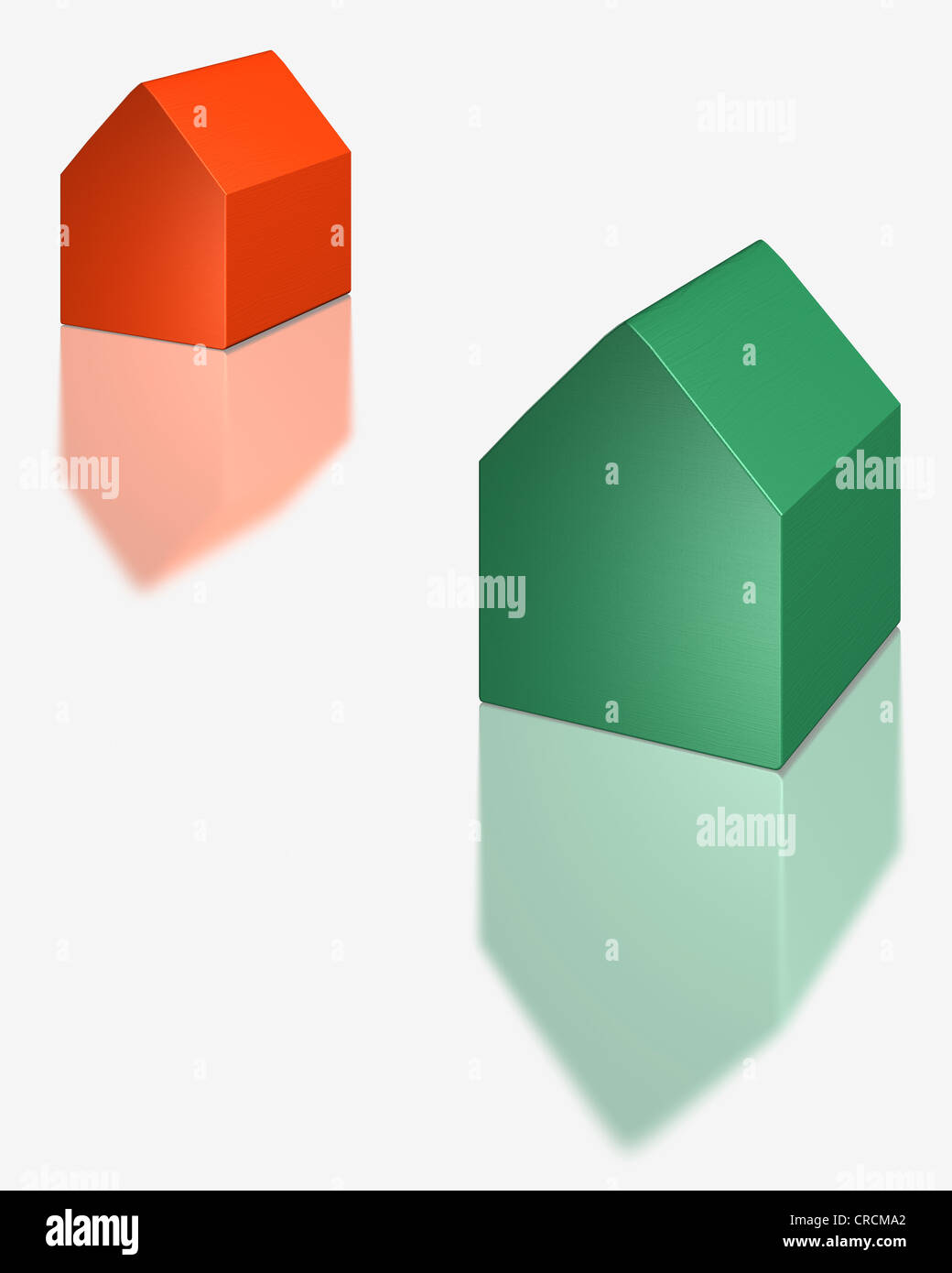 Two houses illustration Cut Out Stock Images & Pictures - Alamy