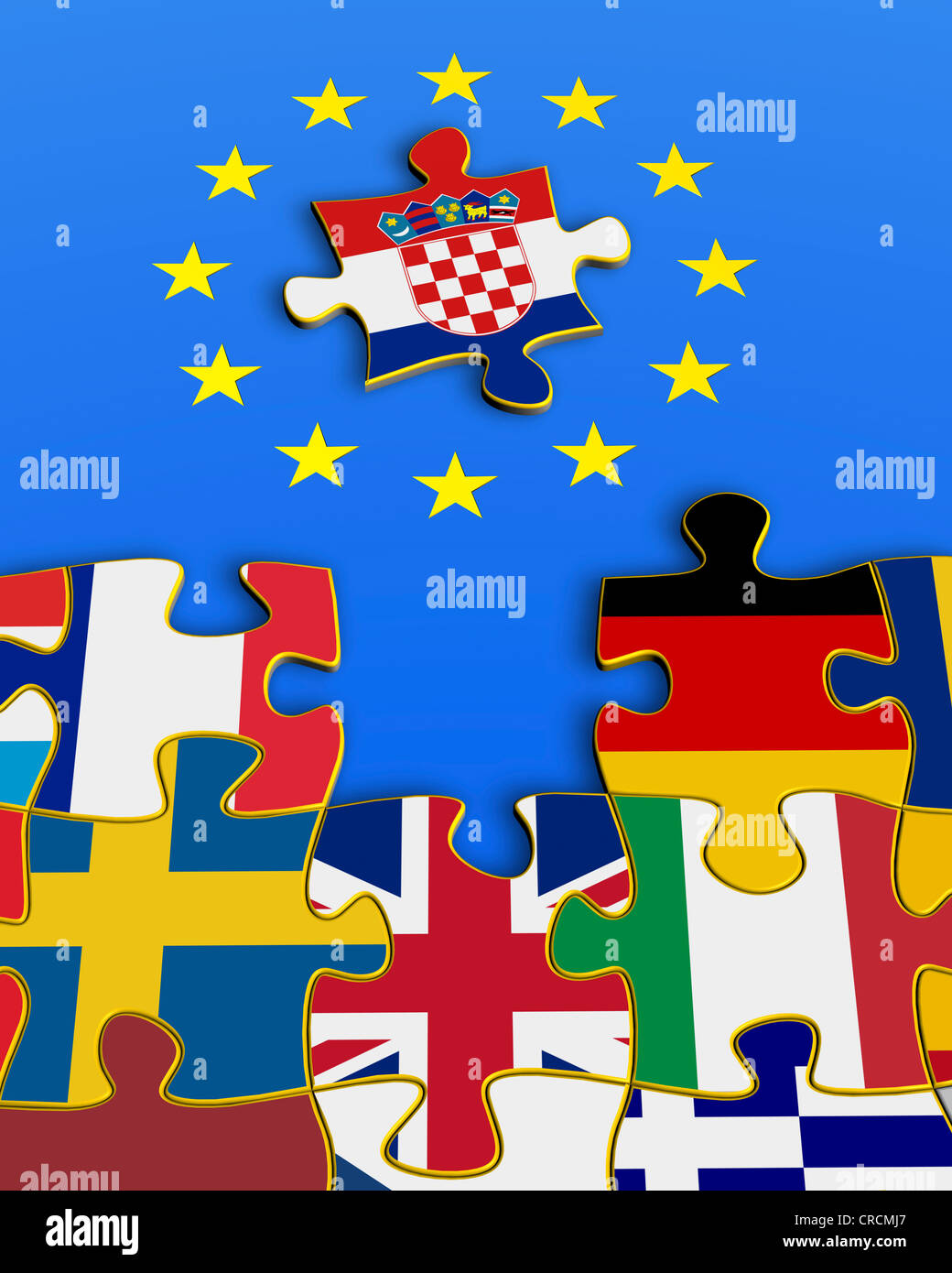 Jigsaw puzzle pieces national flags hi-res stock photography and images ...