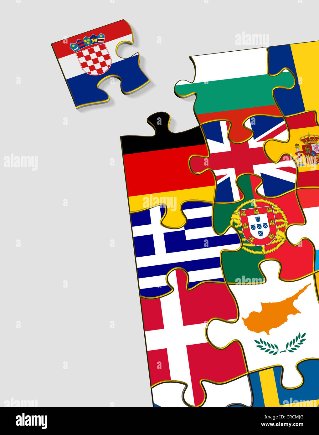 Jigsaw puzzle pieces national flags hi-res stock photography and images ...
