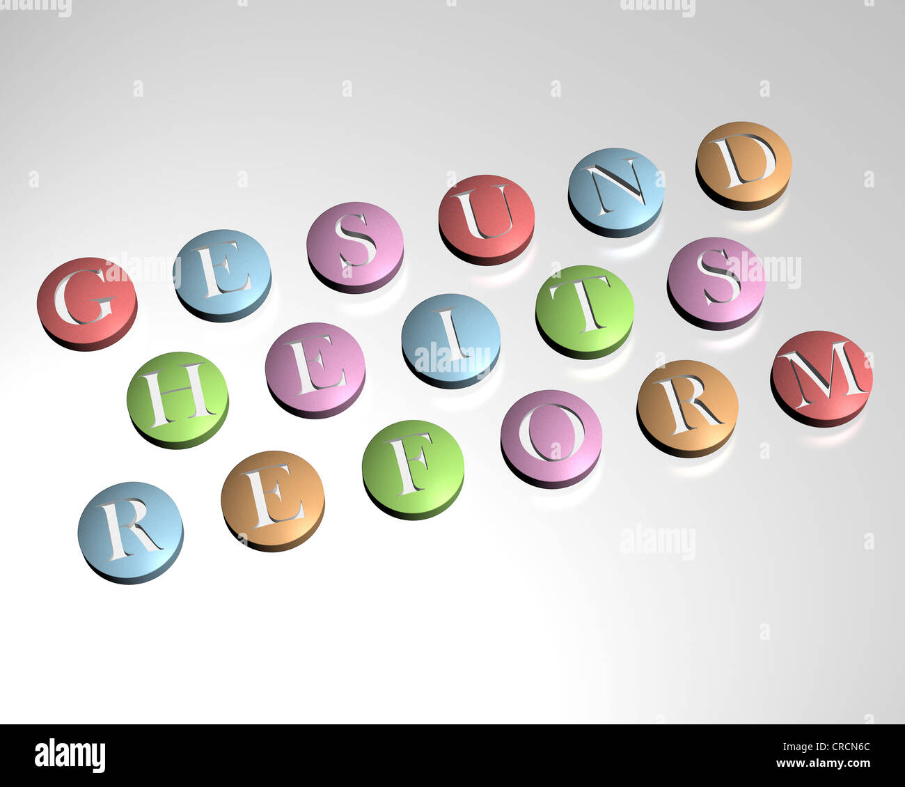 Tablets spelling the word Gesundheitsreform, symbolic image for the ...