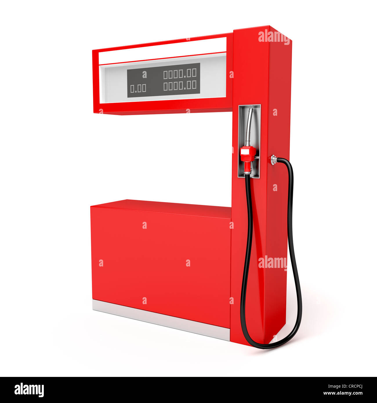 Red fuel pump on white background Stock Photo - Alamy