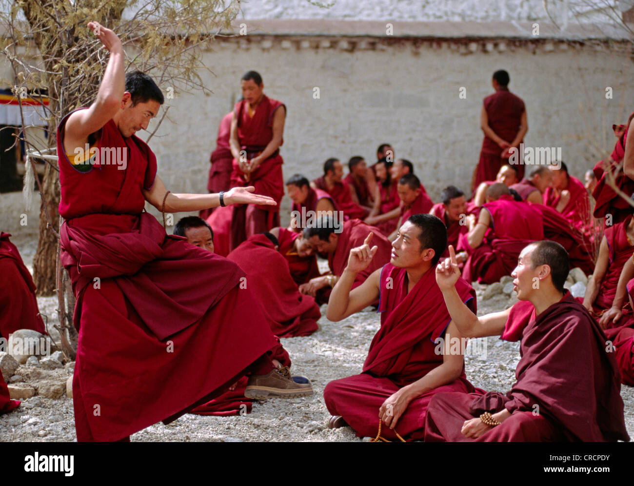 Monk monks debating lhasa tibet hi-res stock photography and images - Alamy