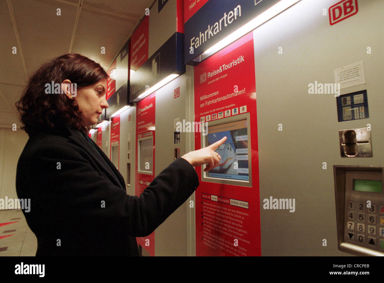 Touch-screen machines in the train Stock Photo - Alamy